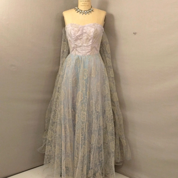 Vintage | Dresses | Vintage Prom Party Dress 5s 60s Gown Strapless ...